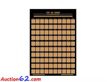 Auction62.com | NEW - 100 Anime Scratch Off Poster
