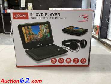 Auction62.com | &GPX 9” DVD PLAVER WITH STEREO...