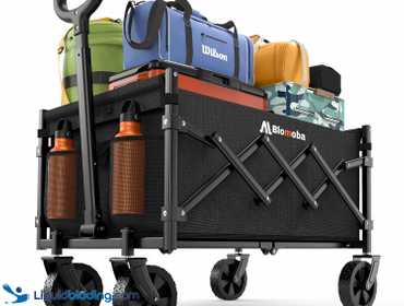 LiquidBidding | Collapsible Wagon with Wheels, 220 lbs...