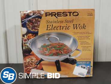 SimpleBid Inc. | Presto Stainless Steel Electric Wok