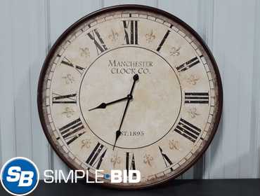 SimpleBid Inc. | Manchester Clock Co. 30" Wall Clock