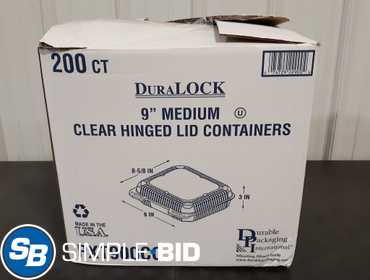 SimpleBid Inc. | DuraLock 9" Medium Clear Hinged Lid...