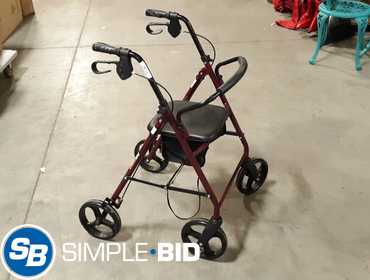 SimpleBid Inc. | Medline Maroon Walker with Hand...