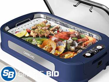 SimpleBid Inc. | GREECHO Smokeless Indoor Grill, 6...