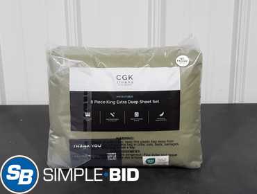 SimpleBid Inc. | CGK Linens - Extra Deep 6pc King Sage...