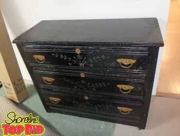 Shoreline Top Bid | Antique 3-Drawer Chest, Painted,...