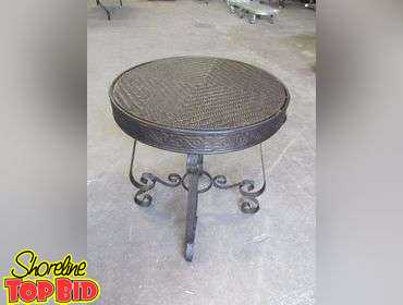 Shoreline Top Bid | Metal and Wicker Table