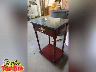 Shoreline Top Bid | Cherrywood, Marble Top Side Table,...