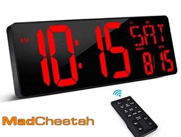 MadCheetah.com | XREXS Large Digital Wall Clock with...