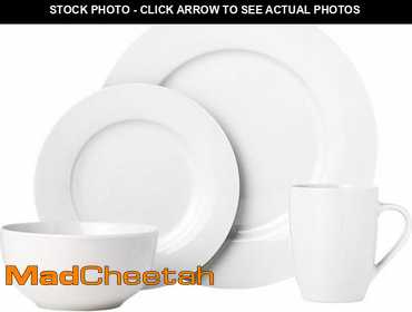 MadCheetah.com | 16pc Porcelain Beaded Rim Dinnerware...