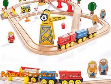 MadCheetah.com | Tiny Land Train Set 110pcs Wooden...