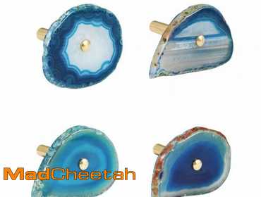 MadCheetah.com | 4 Pcs Unique Agate Blue Coat Hooks...